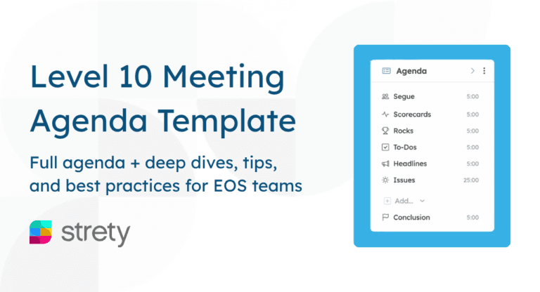 Free Download Level 10 Meeting Agenda Template + Guide | Strety